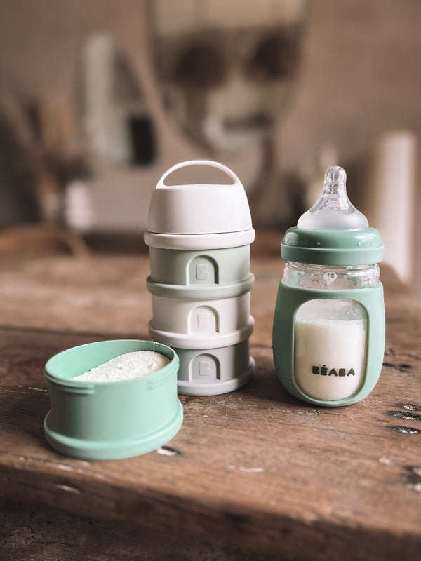 Béaba Snack Storage Stacked Formula Milk Container Grey l Baby City UK