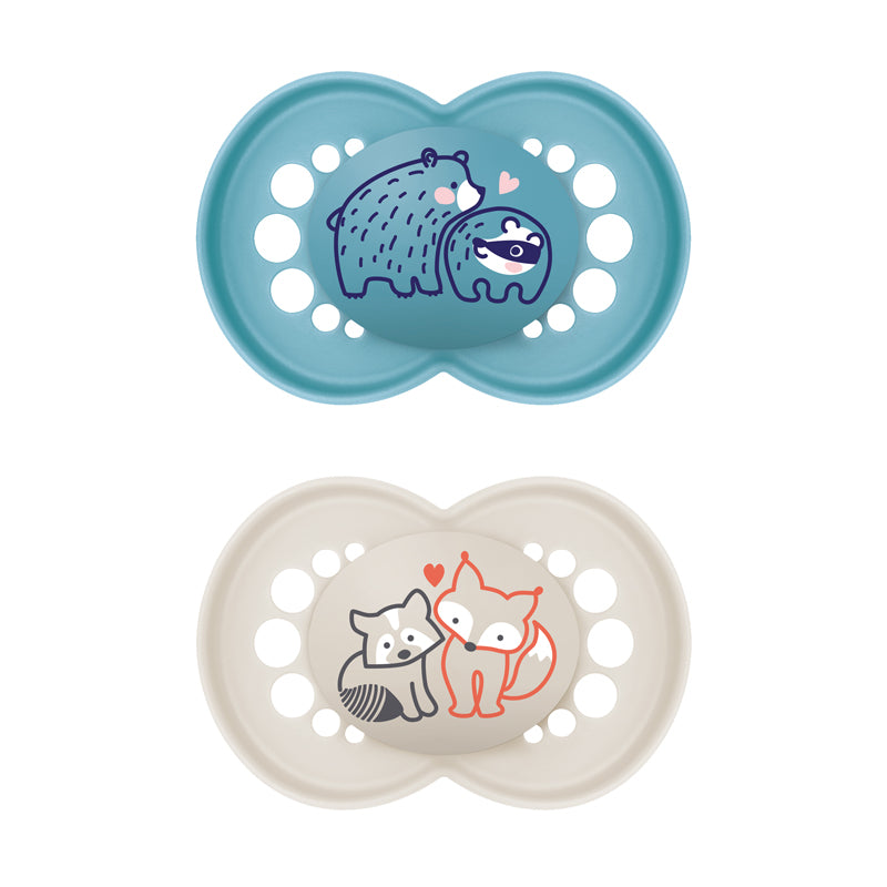 MAM Original Soother Blue Design 6m+ 2Pk at Baby City