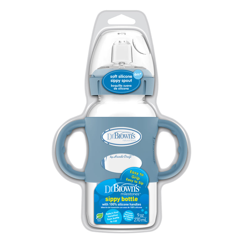 Dr Brown's Milestones™ Sippy Spout Bottle with Silicone Handles Blue 2 ...