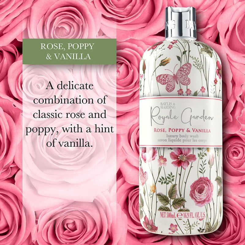 Baylis & Harding Royale Garden Rose Poppy & Vanilla Body Wash 500ml at ...