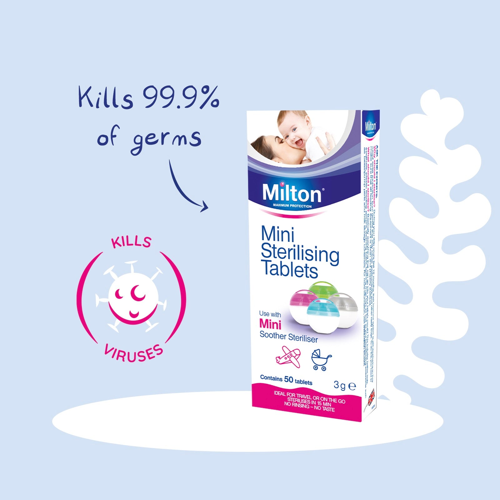 Milton Mini Sterilising Tablet 50Pk l Baby City UK
