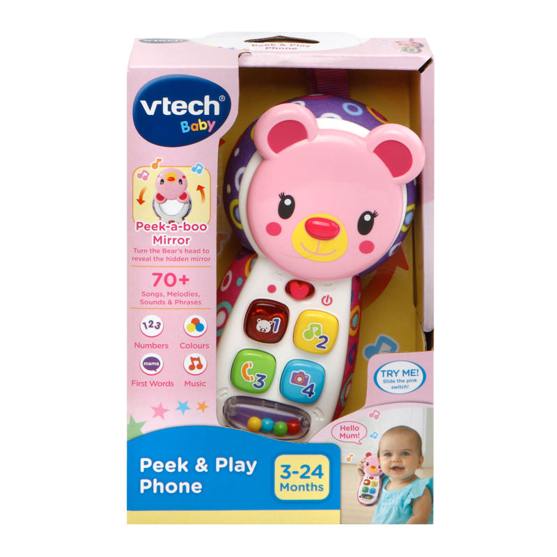 VTech Peek & Play Phone Pink l Baby City UK